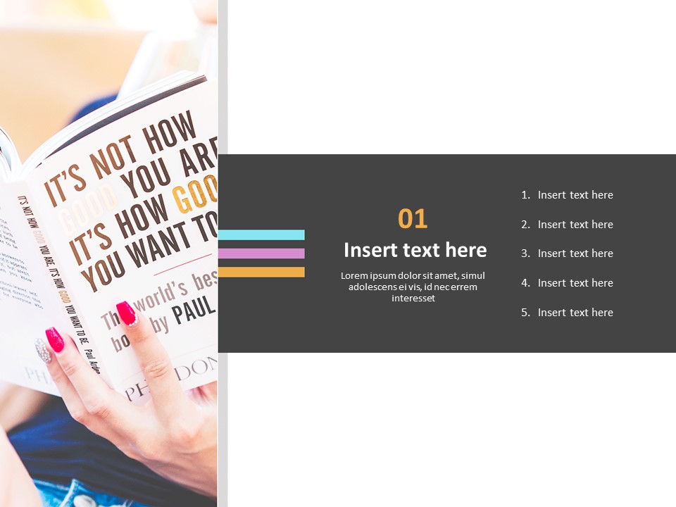 Free Powerpoint Template - A Girl Reading a Book