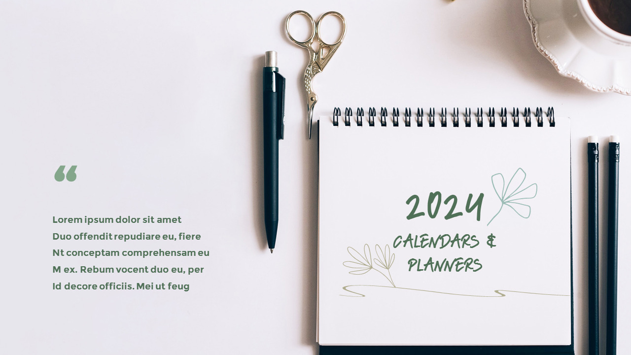 2024 Calendars & Planners slide template|Lifestyle|Google