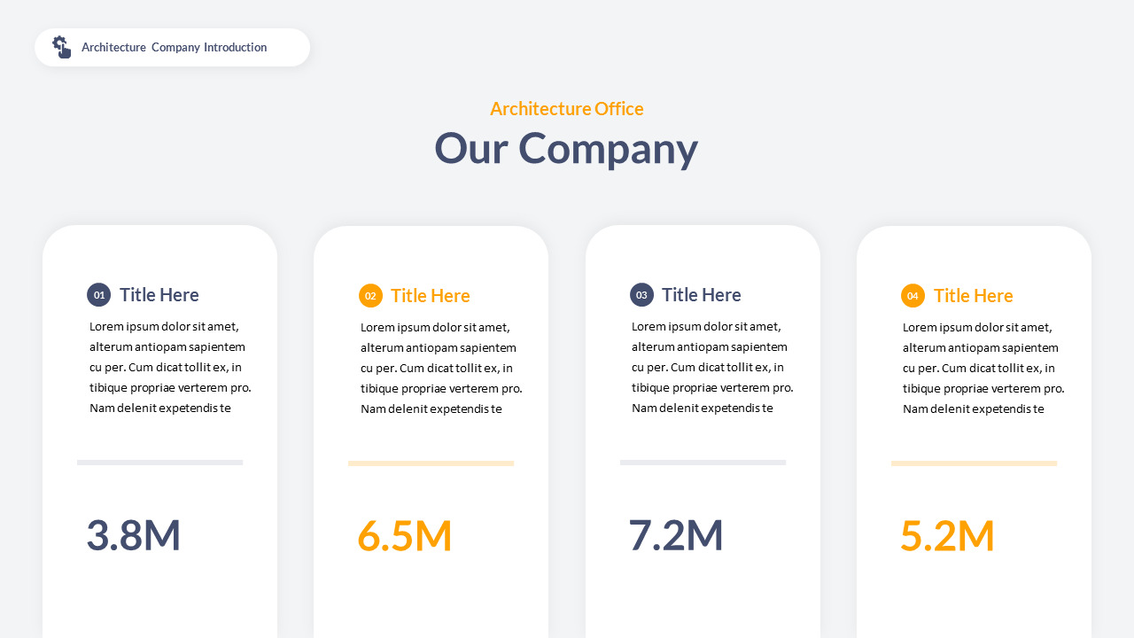 Firmenprofil des Architekturbüros professionelle Google Slides-Präsentation