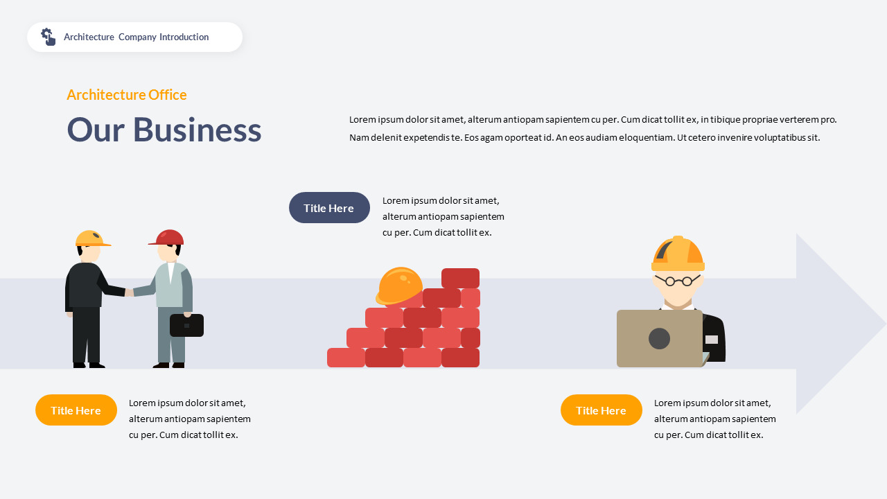 Firmenprofil des Architekturbüros professionelle Google Slides-Präsentation