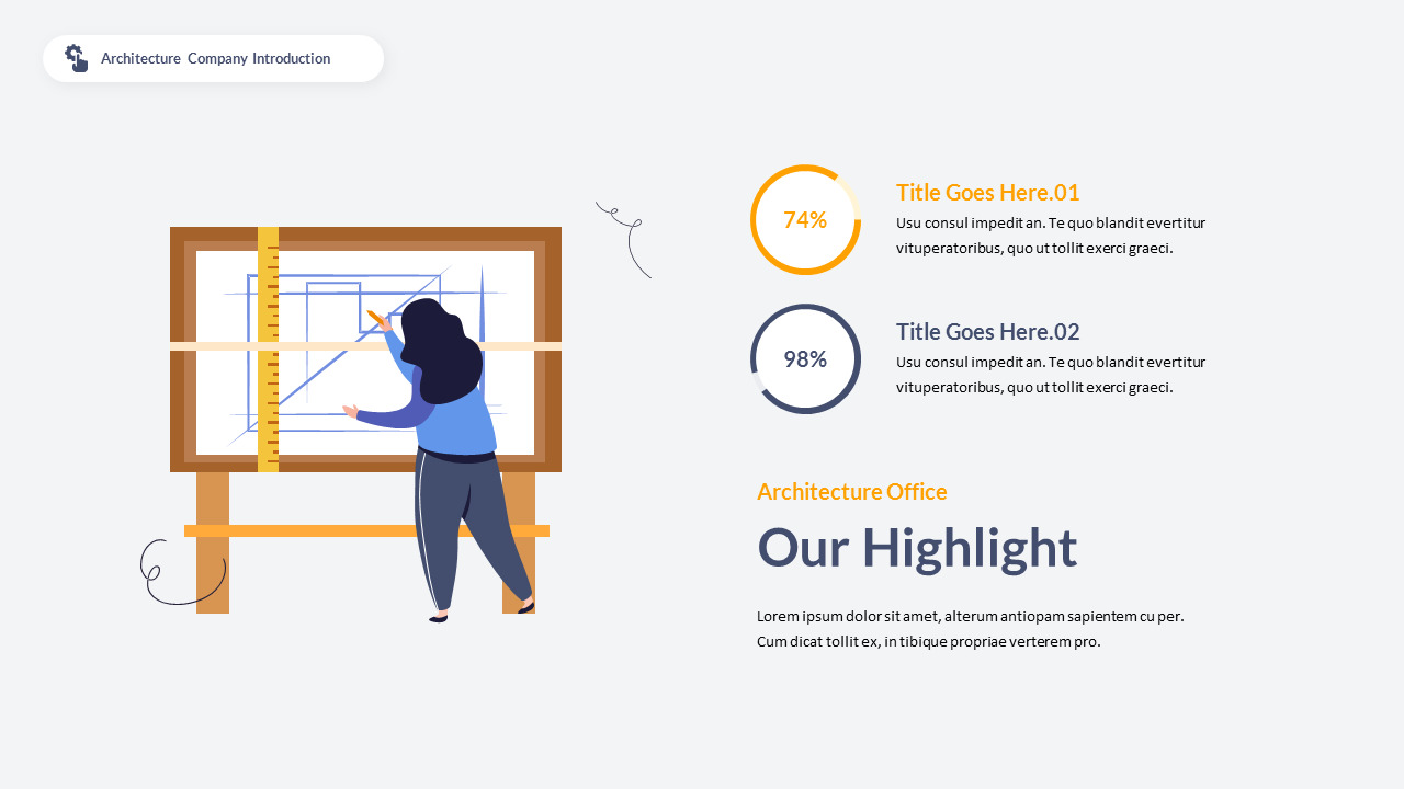 Firmenprofil des Architekturbüros professionelle Google Slides-Präsentation