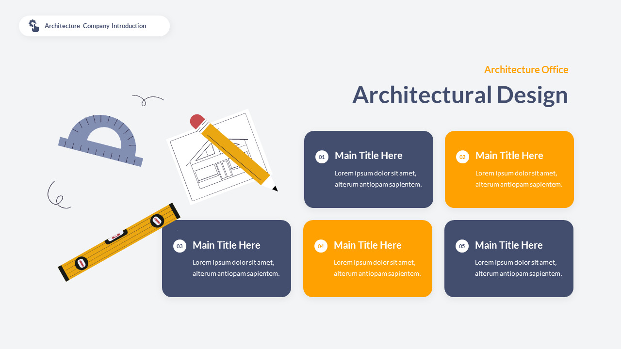 Firmenprofil des Architekturbüros professionelle Google Slides-Präsentation