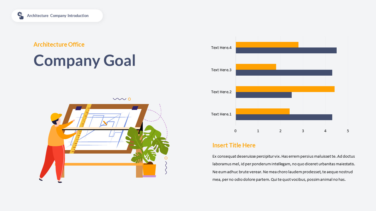 Firmenprofil des Architekturbüros professionelle Google Slides-Präsentation
