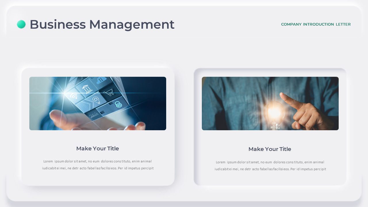 Neumorphism Business Introduction powerpoint presentation themes