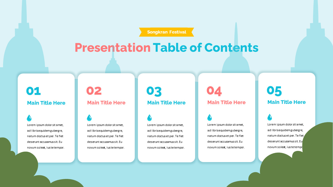 Songkran Festival PowerPoint Templates Design