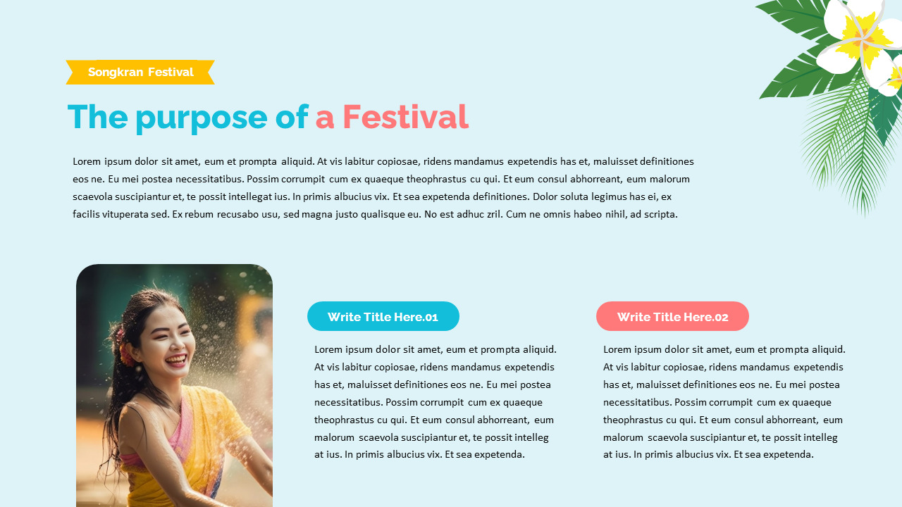 Songkran Festival PowerPoint Templates Design