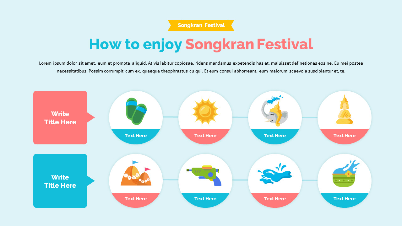 Songkran Festival PowerPoint Templates Design
