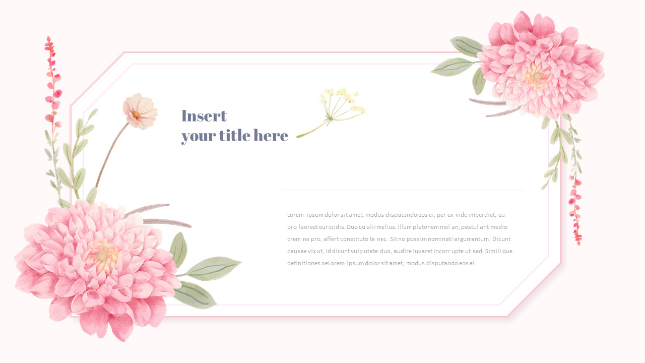 Watercolor flower illustration portfolio powerpoint