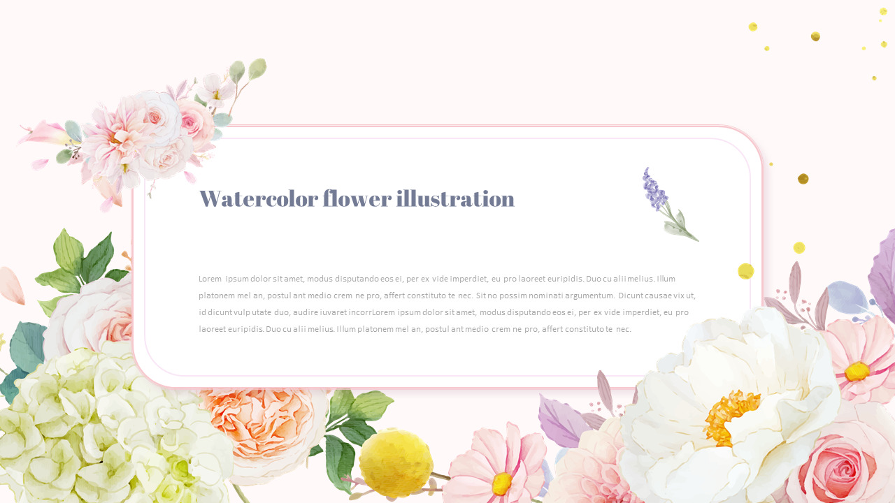 Watercolor flower illustration portfolio powerpoint