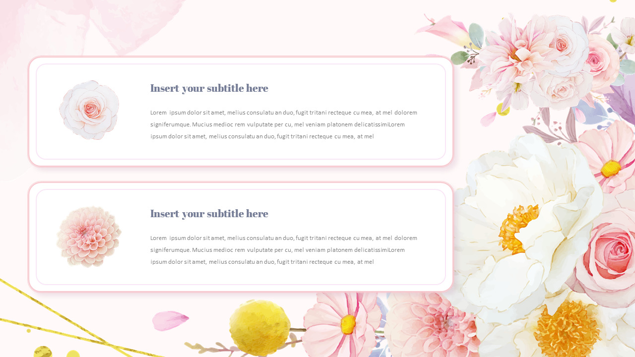 Watercolor flower illustration portfolio powerpoint