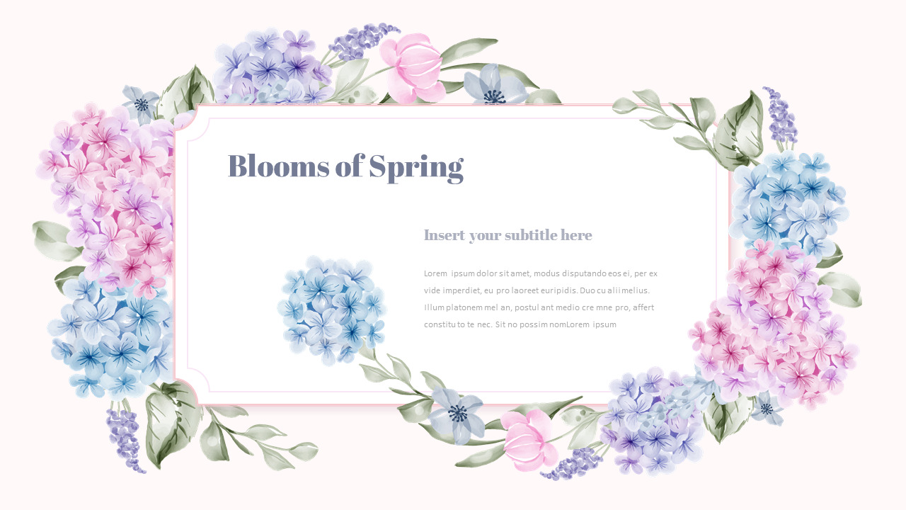 Watercolor flower illustration portfolio powerpoint