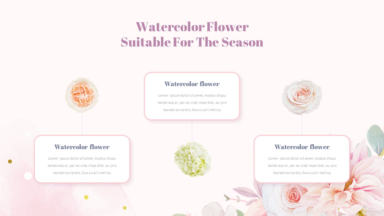 Watercolor flower illustration portfolio powerpoint