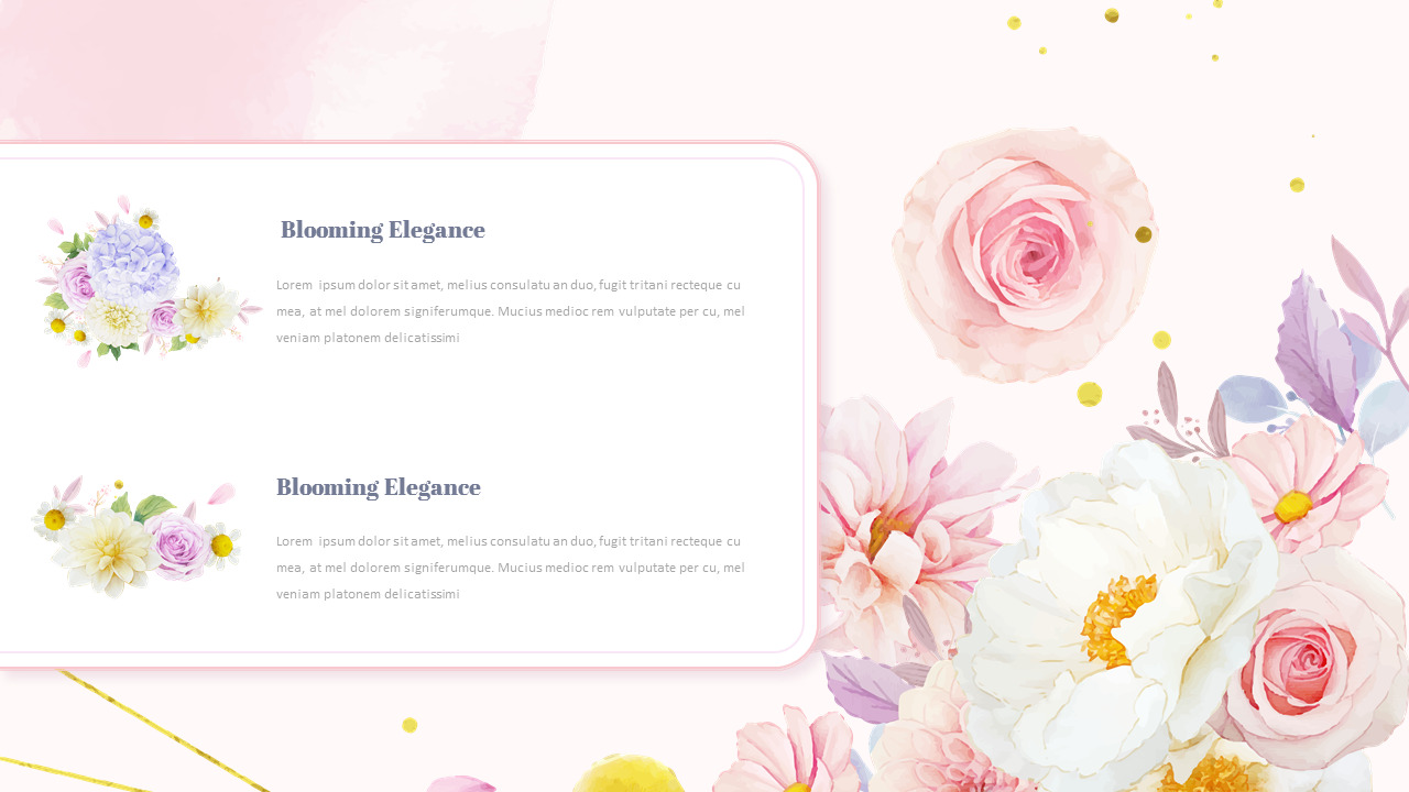 Watercolor flower illustration portfolio powerpoint