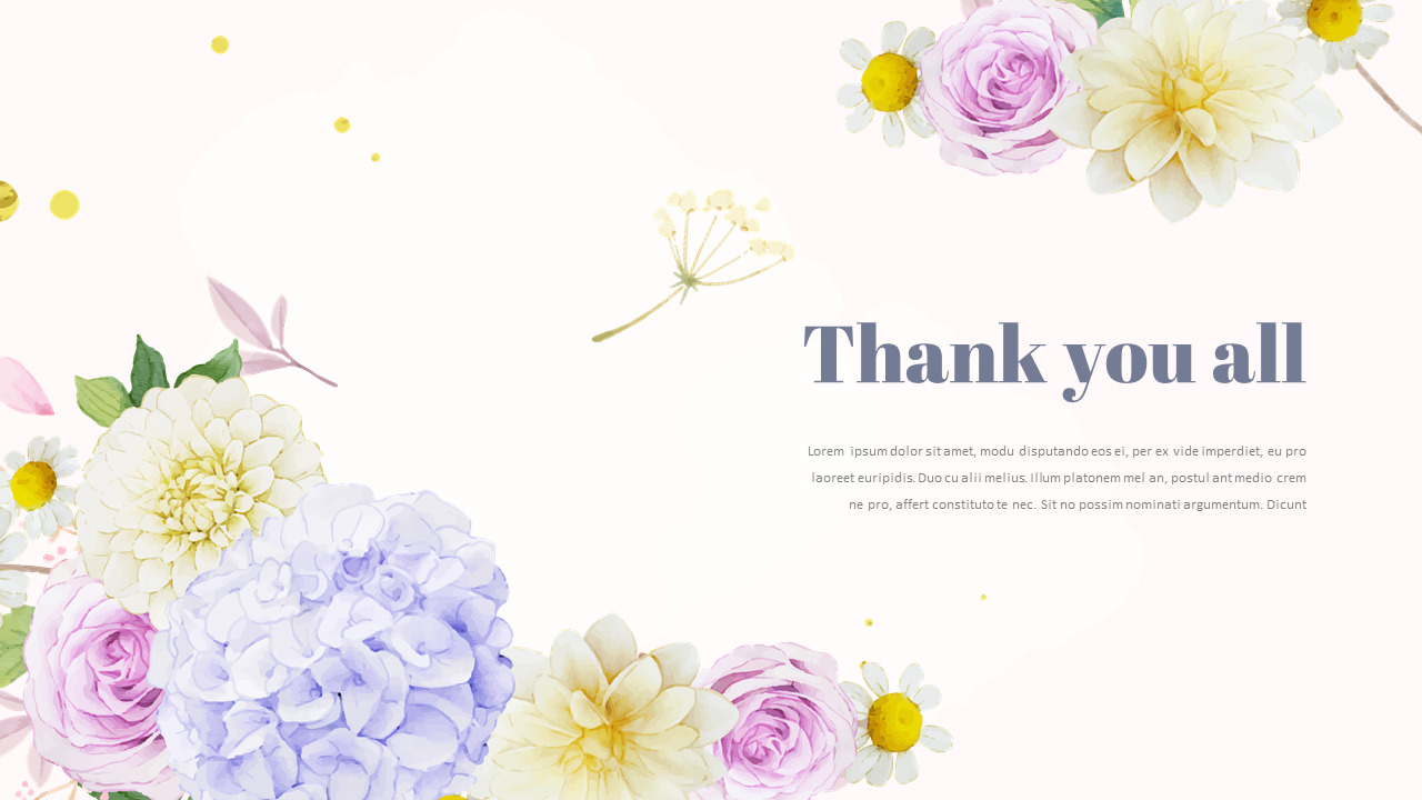 Watercolor flower illustration portfolio powerpoint