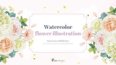 Watercolor flower illustration Best Google Slides