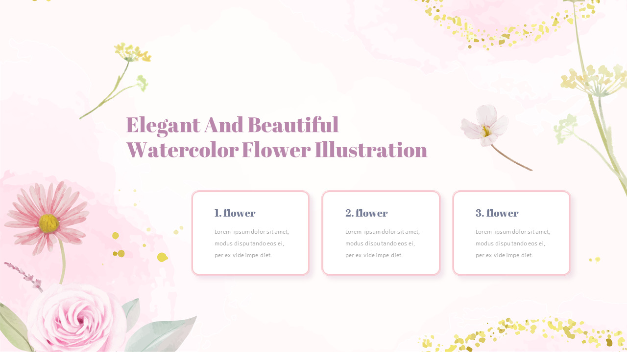 Watercolor flower illustration Best Google Slides