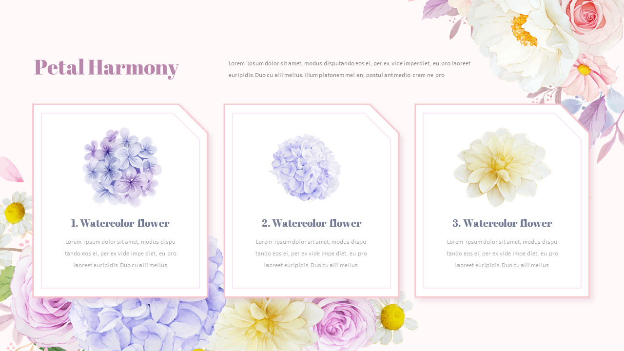 Watercolor flower illustration Best Google Slides