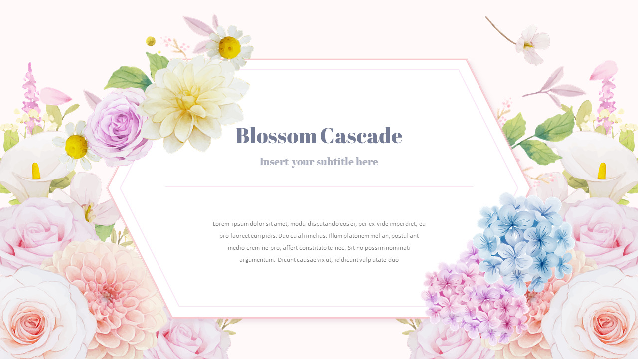 Watercolor flower illustration Best Google Slides