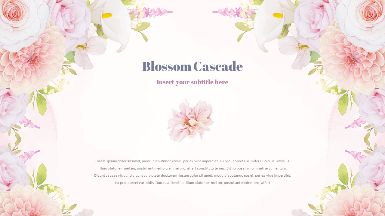 Watercolor flower illustration Best Google Slides