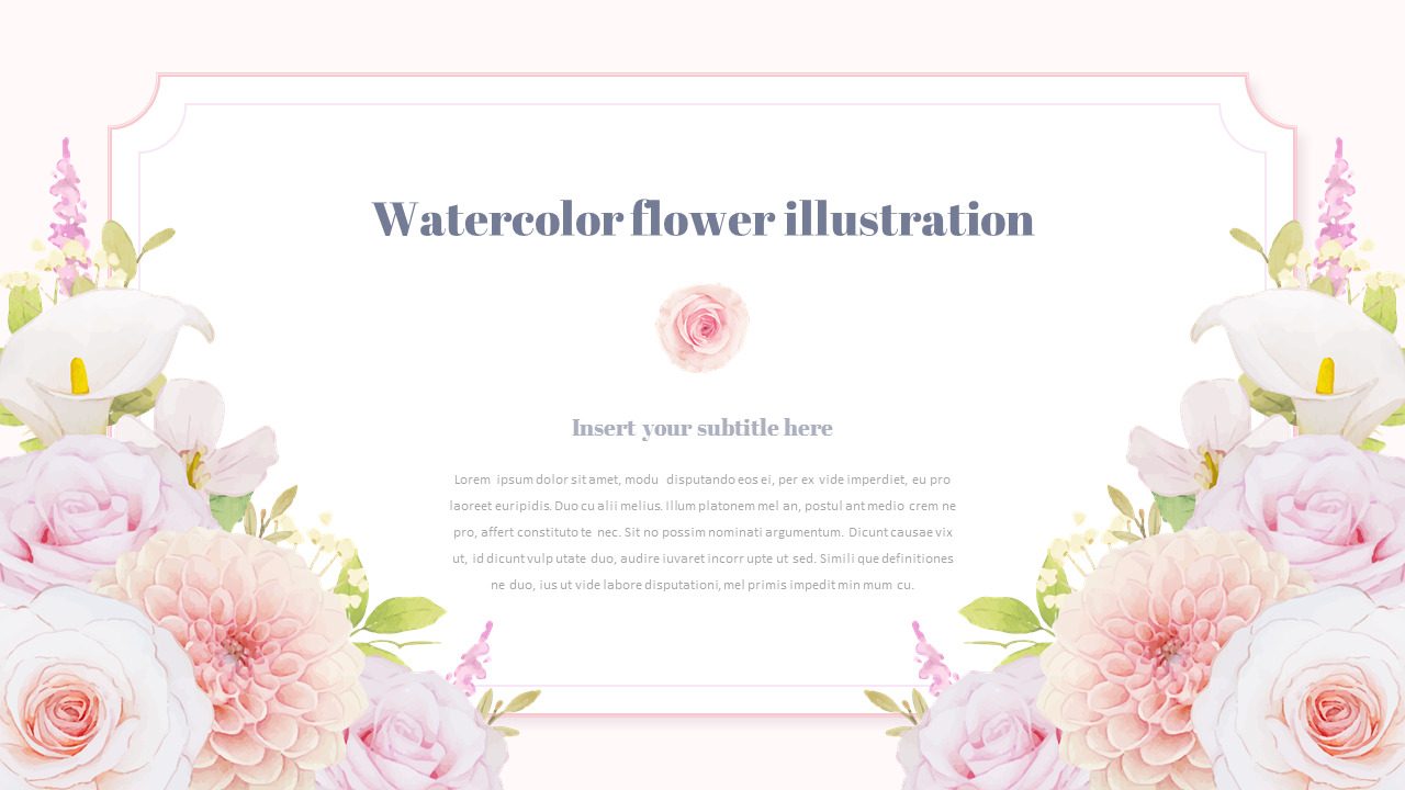 Watercolor flower illustration Best Google Slides