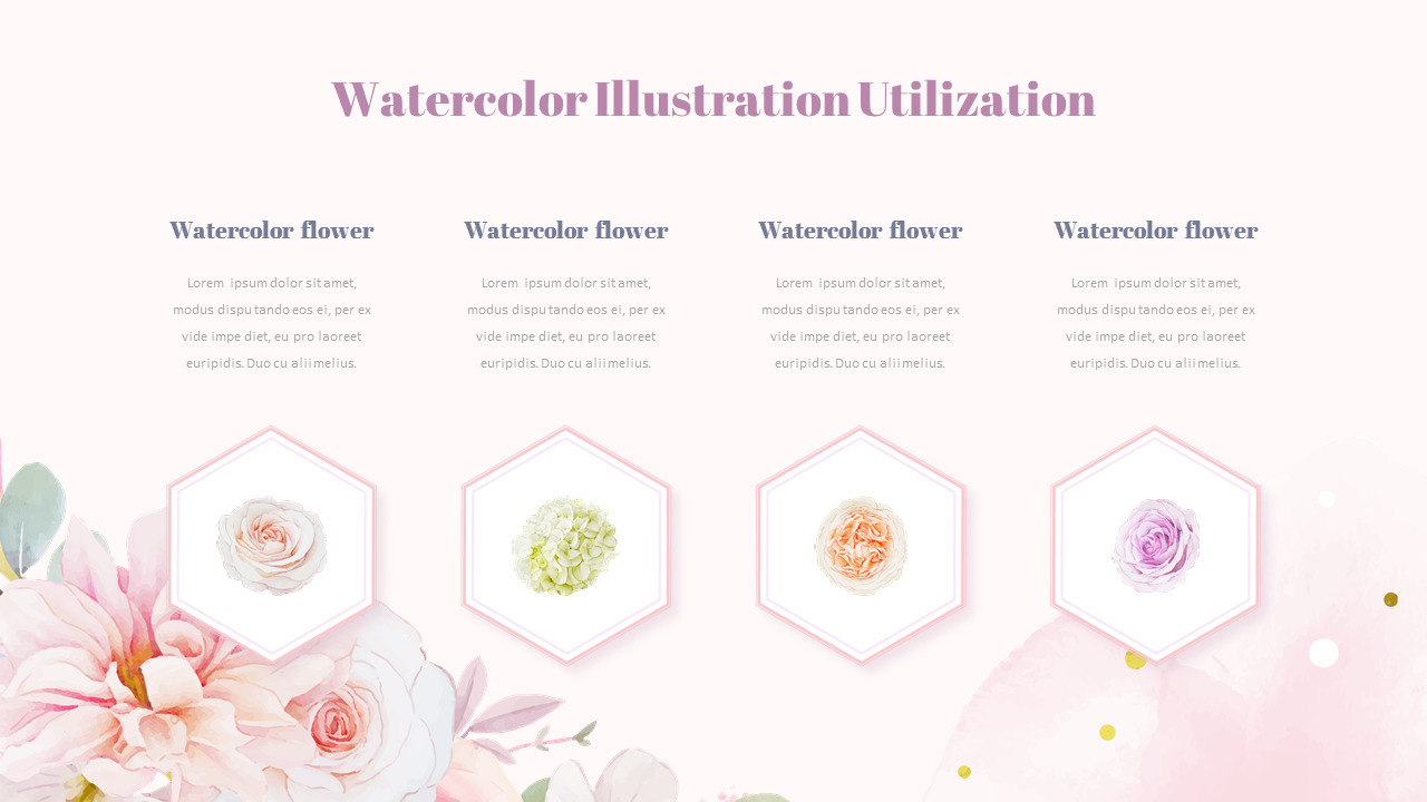 Watercolor flower illustration Best Google Slides