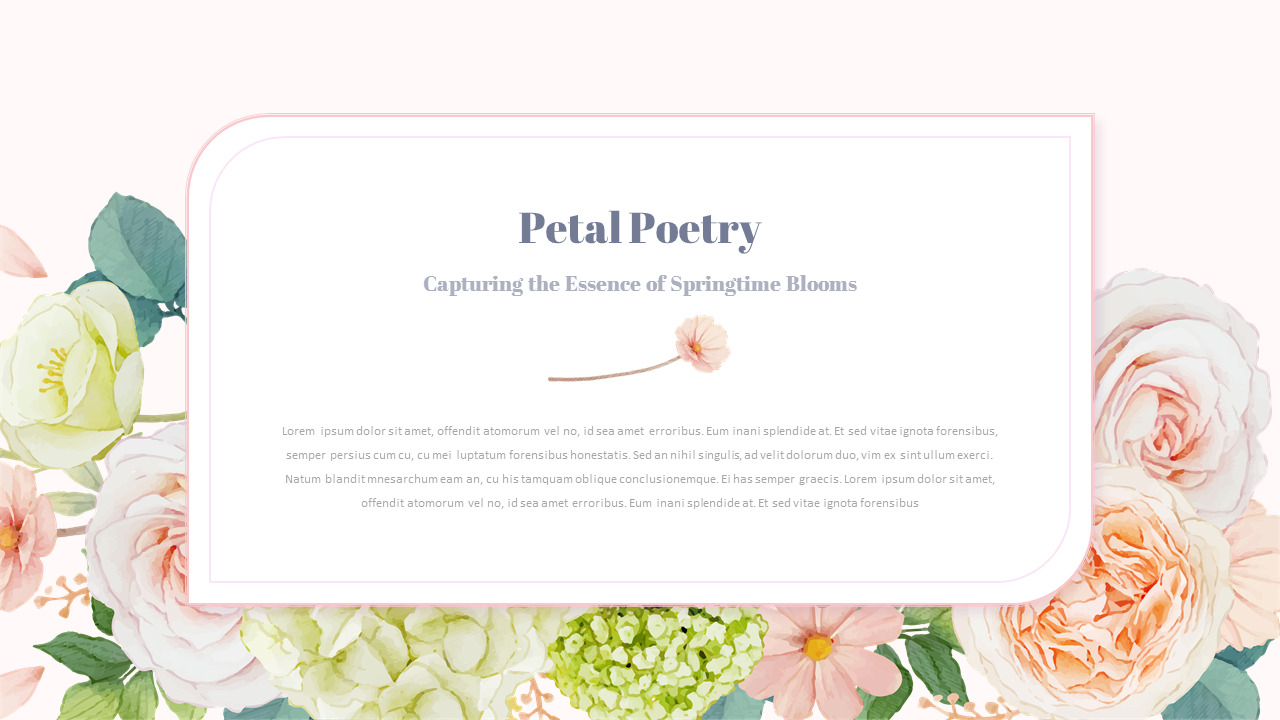 Watercolor flower illustration Best Google Slides