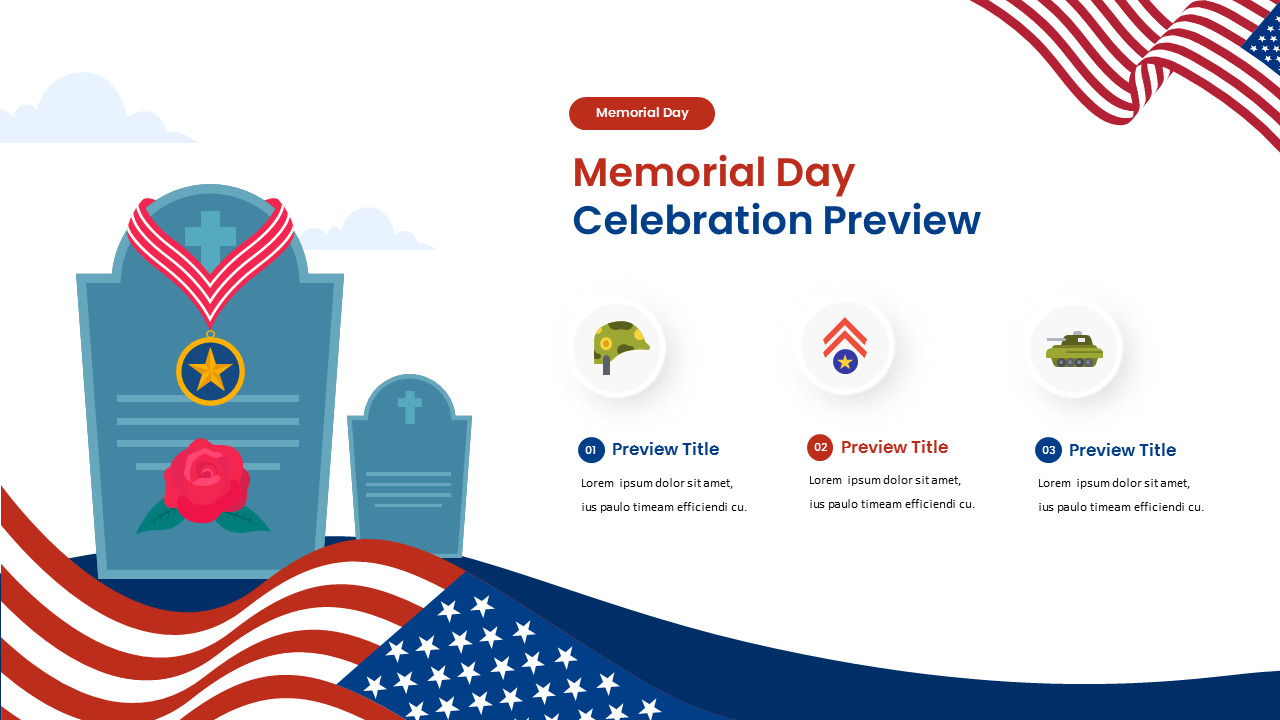 History of Memorial Day Theme Presentation Templates