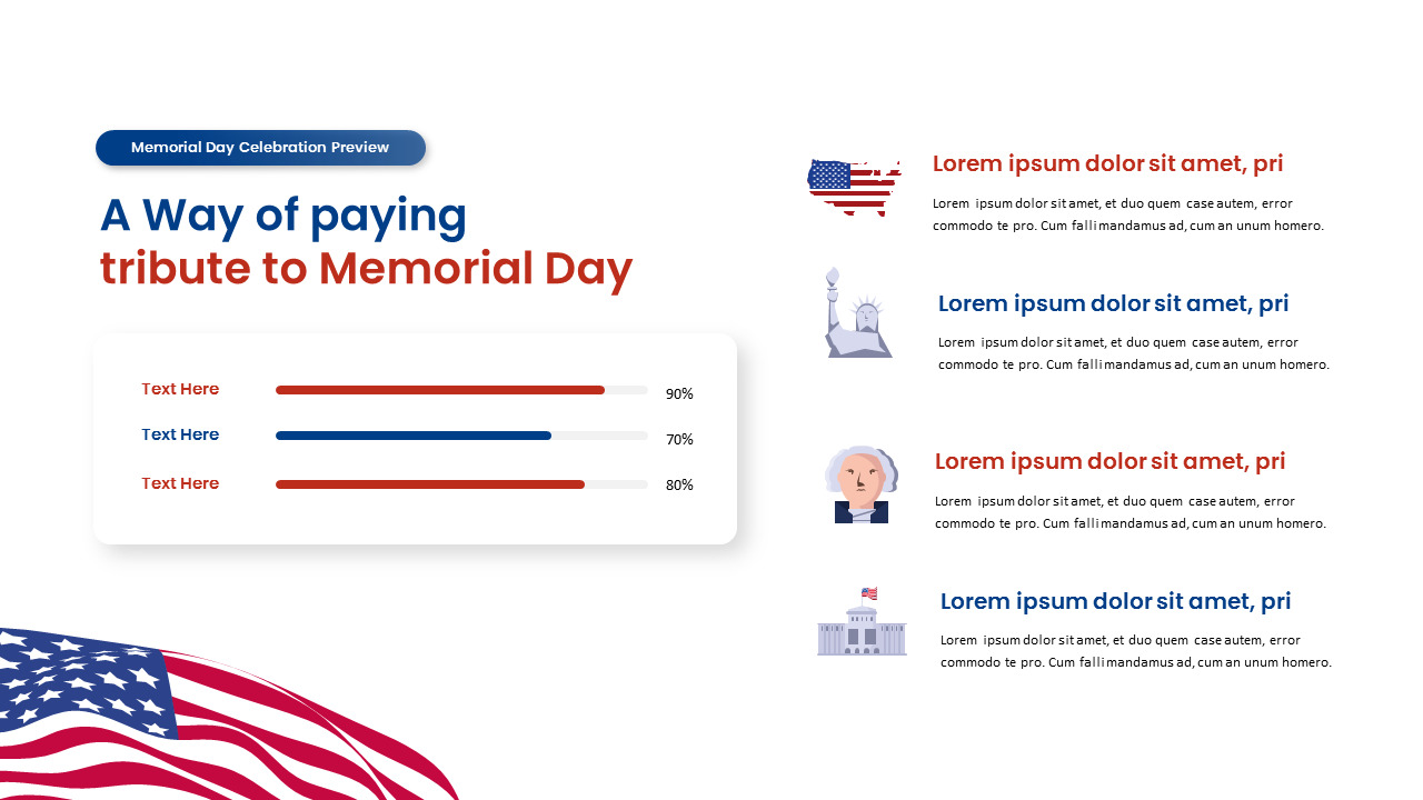 History of Memorial Day Theme Presentation Templates