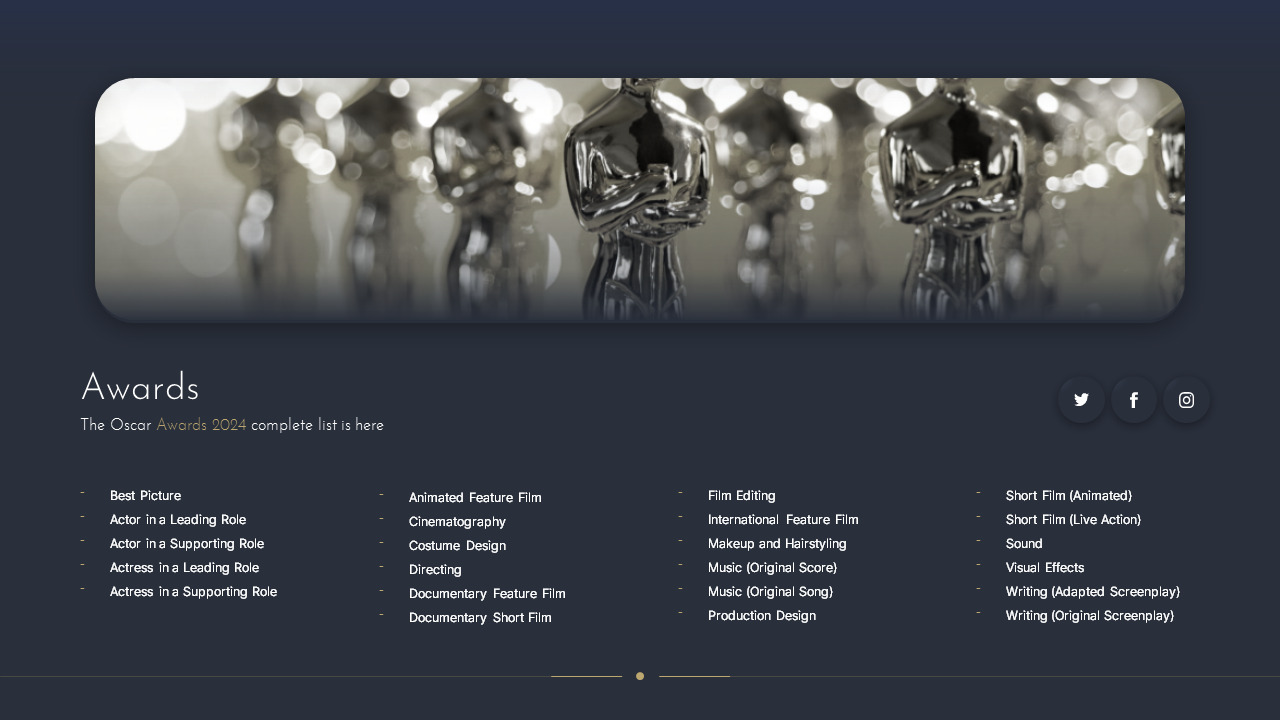 The Oscars 2024 96th Academy Awards Animated Slides in PowerPoint