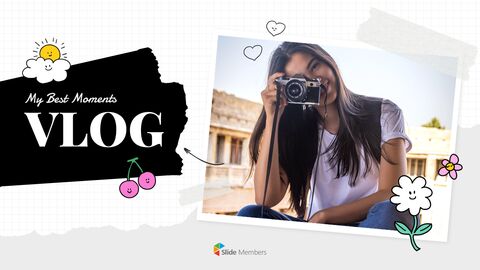 Diapositivas animadas del concepto Vlog en PowerPoint