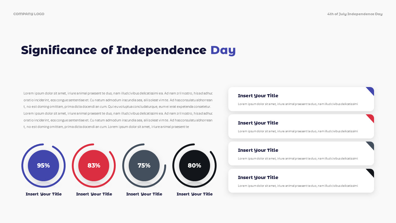 4 de julio Día de la Independencia PowerPoint de Google Docs