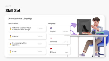 3D Character Portfolio google slides design