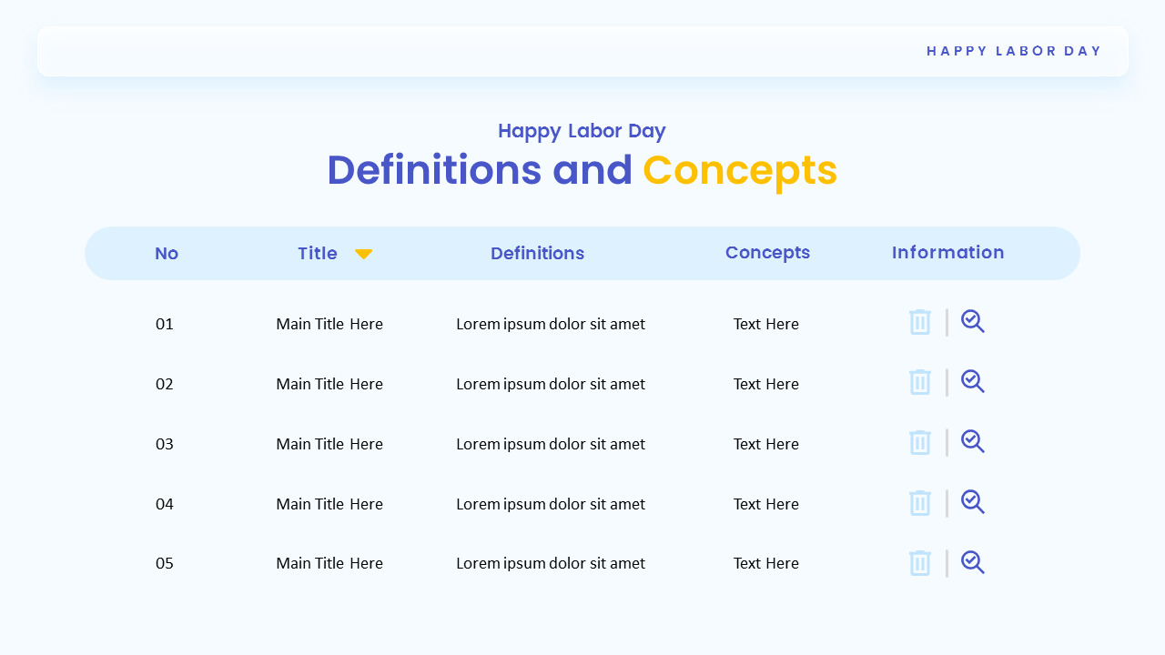 Labor Day google slides slide templates