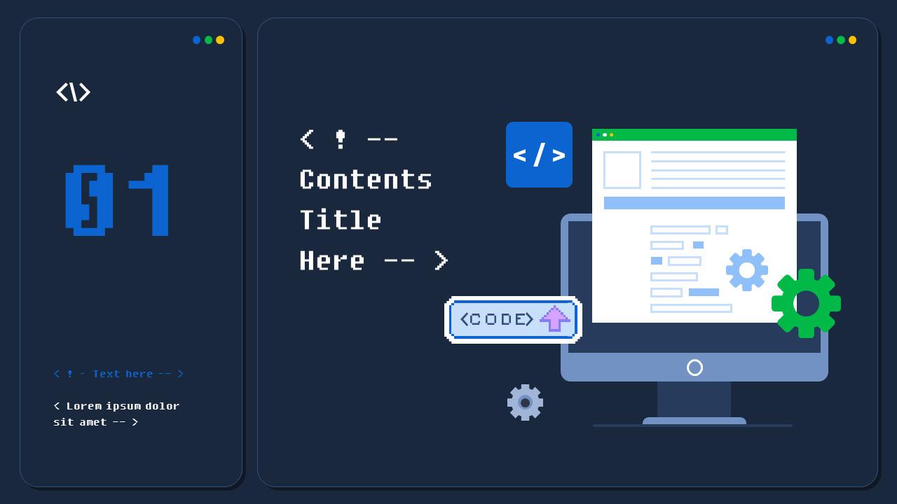 Programación de codificación de Pixel Art Diseño de diapositivas simple