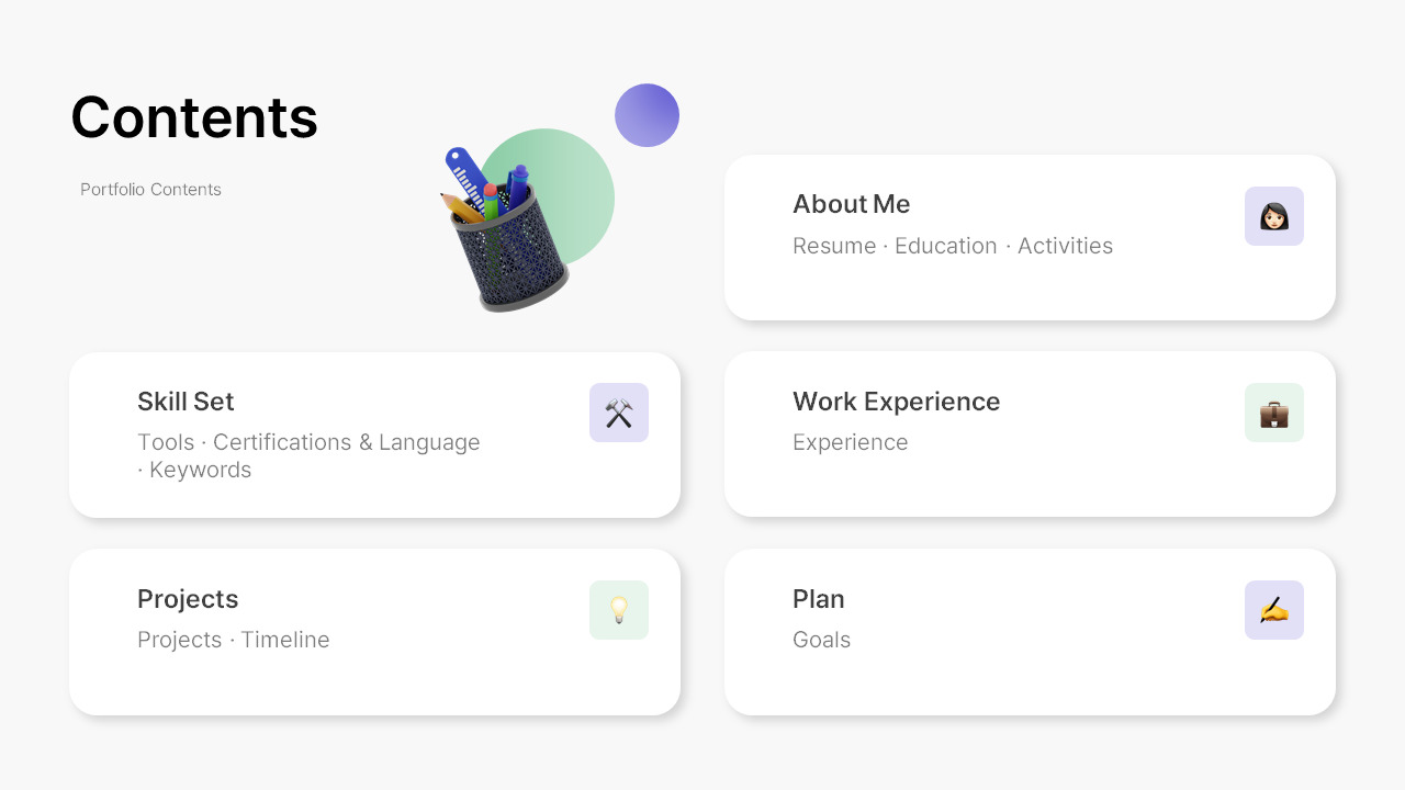 3D Character Portfolio google slides presentation slides