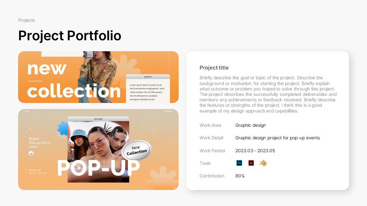 3D Character Portfolio google slides presentation slides