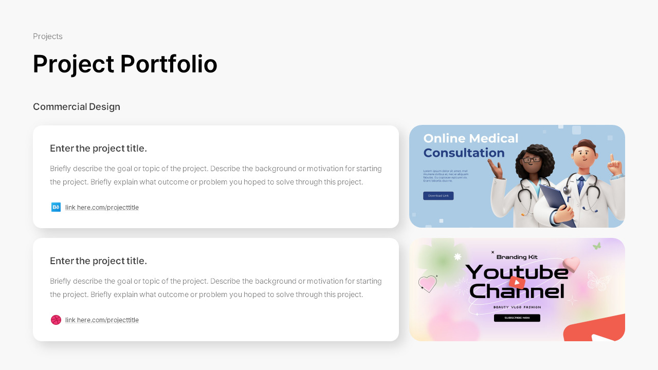 3D Character Portfolio google slides presentation slides