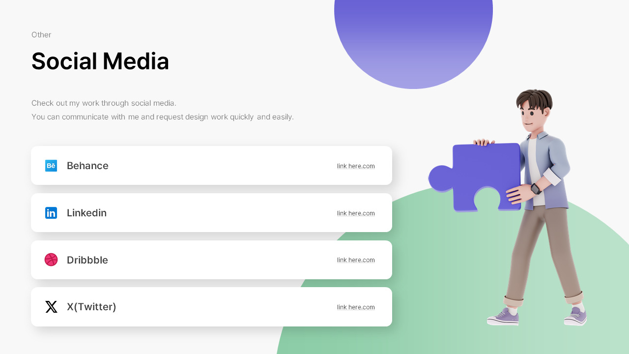 3D Character Portfolio google slides presentation slides