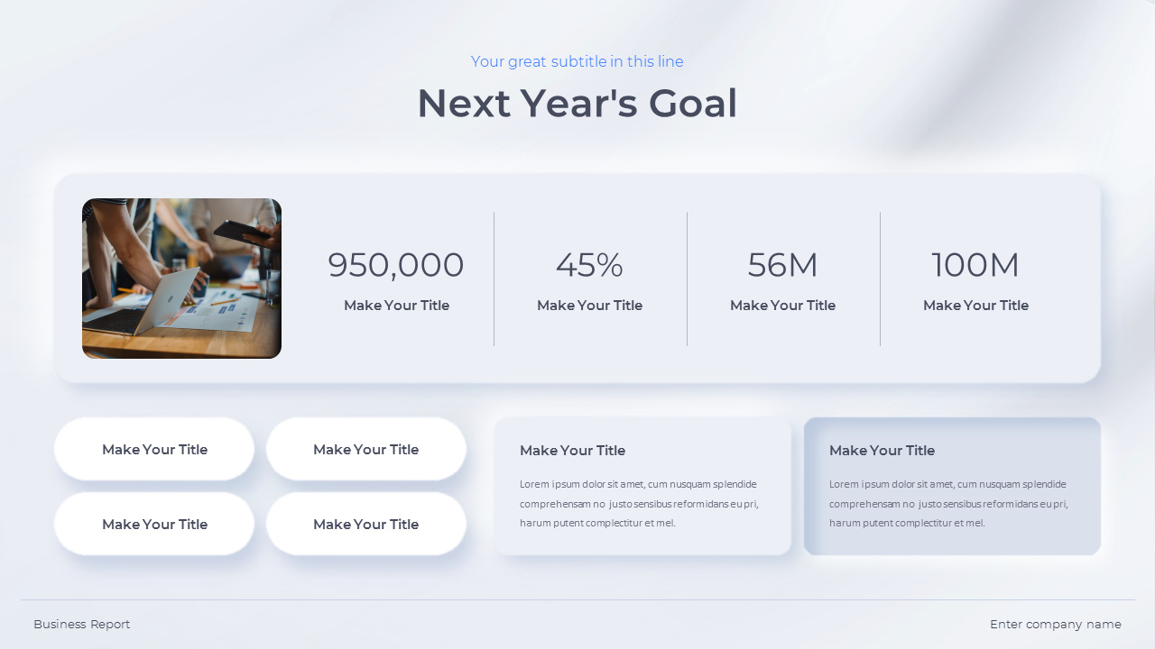 Neumorphism Business Report google slides design