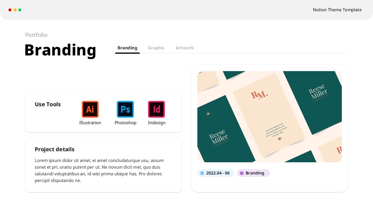 Design Portfolio Notion Concept powerpoint layout