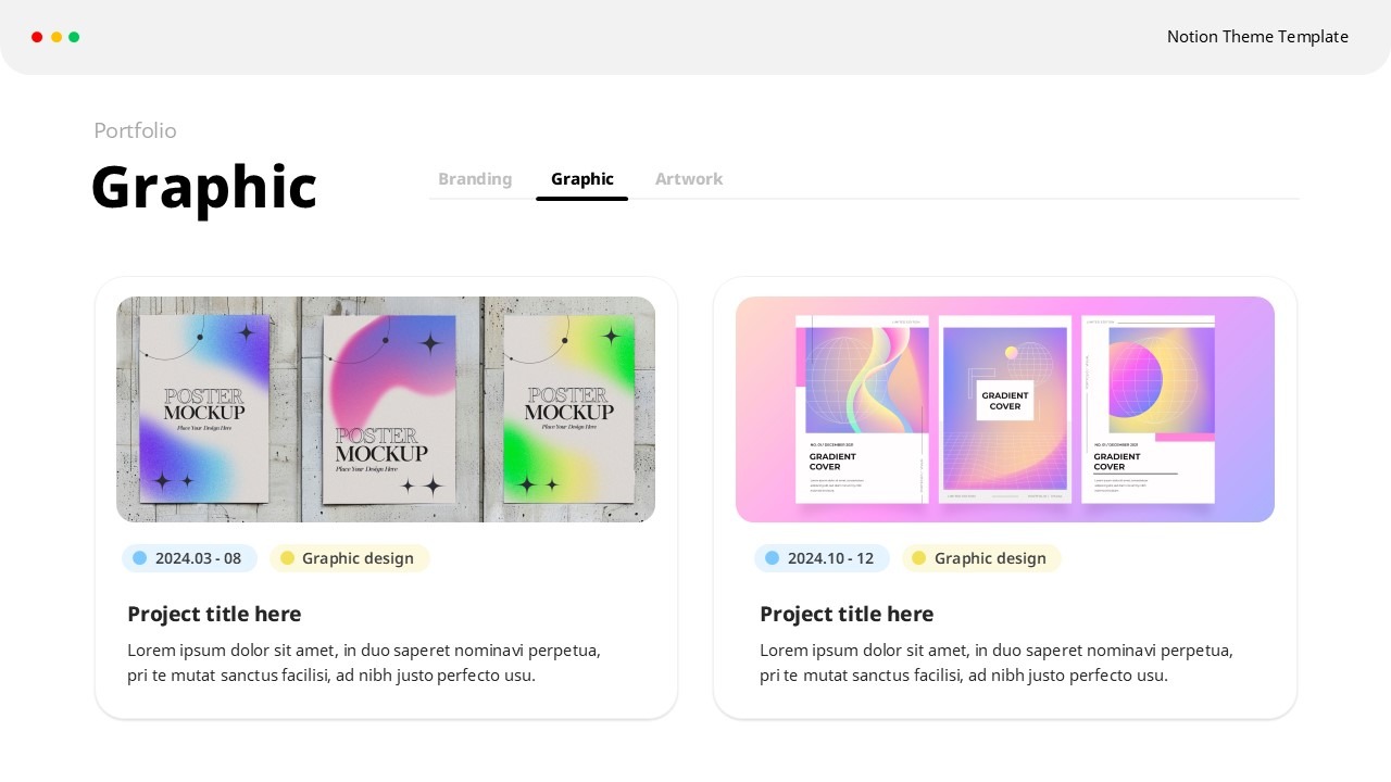 Design Portfolio Notion Concept powerpoint layout