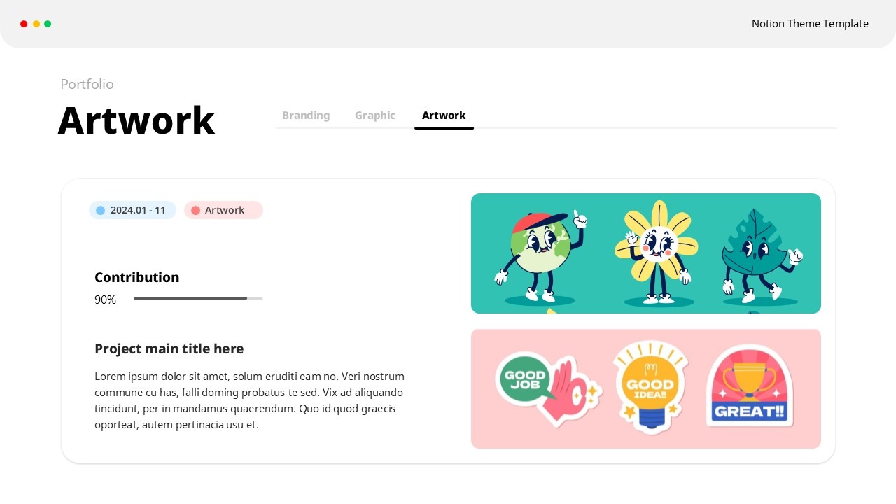 Design Portfolio Notion Concept powerpoint layout