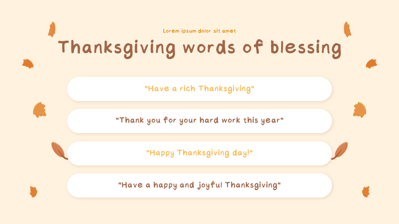 Día de acción de gracias diapositivas de google powerpoint