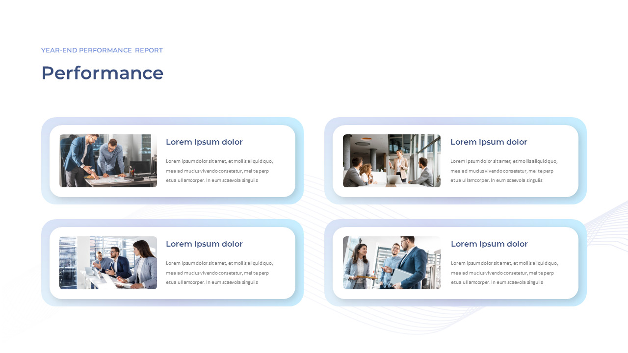 Year-end Performance Report ppt template for pitch deck
