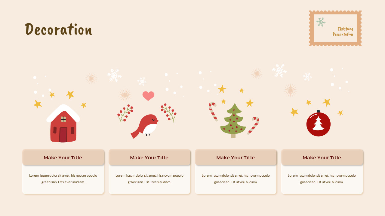 Merry Christmas Deck PPT Templates – Cozy Red & Pine Holiday Design