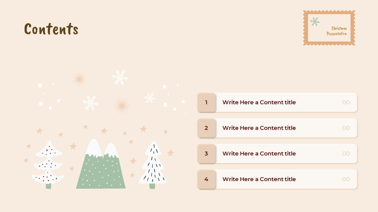 Feliz Navidad plantilla de diapositivas de google