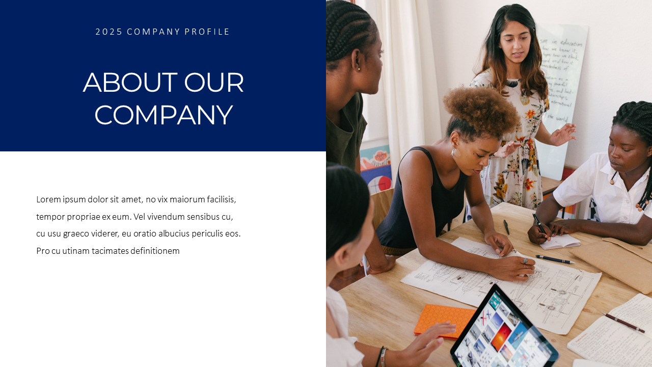 2025 Company Profile Creative Google Slides