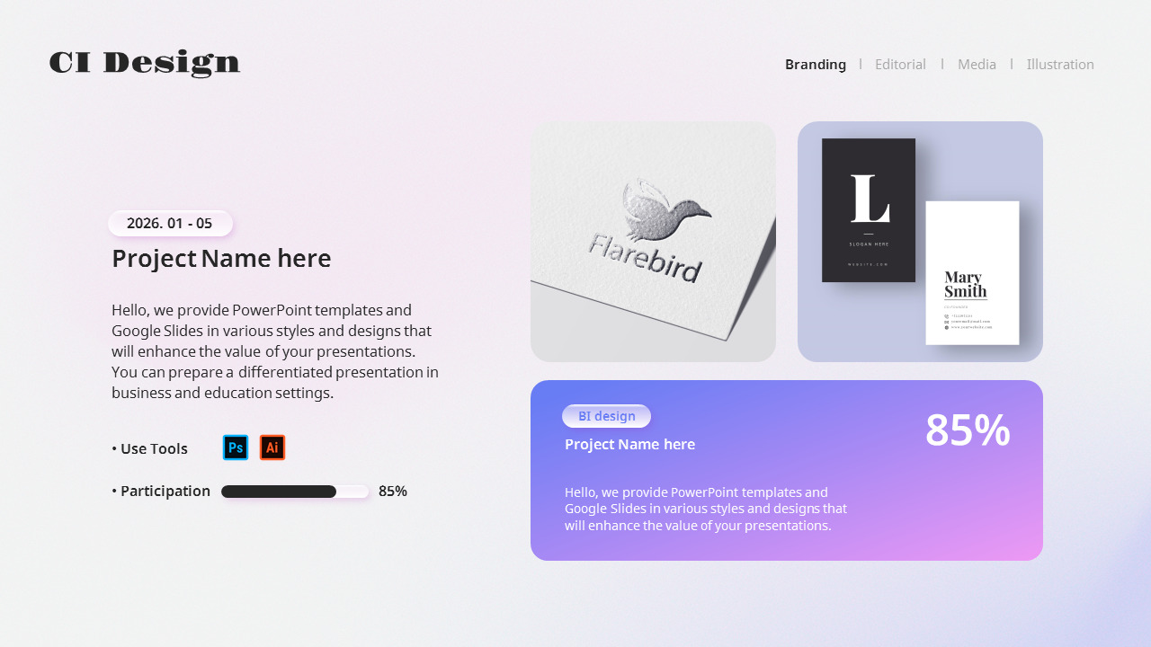 Graphic Design Portfolio startup pitch