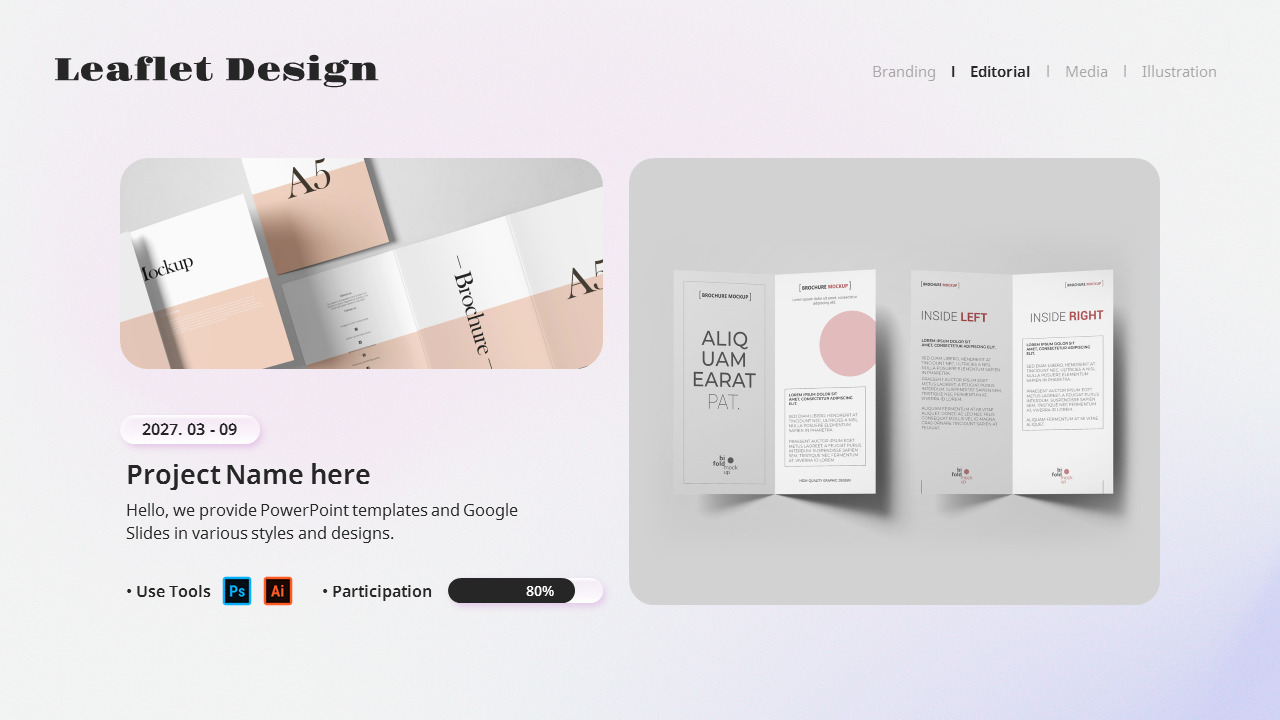 Graphic Design Portfolio startup pitch