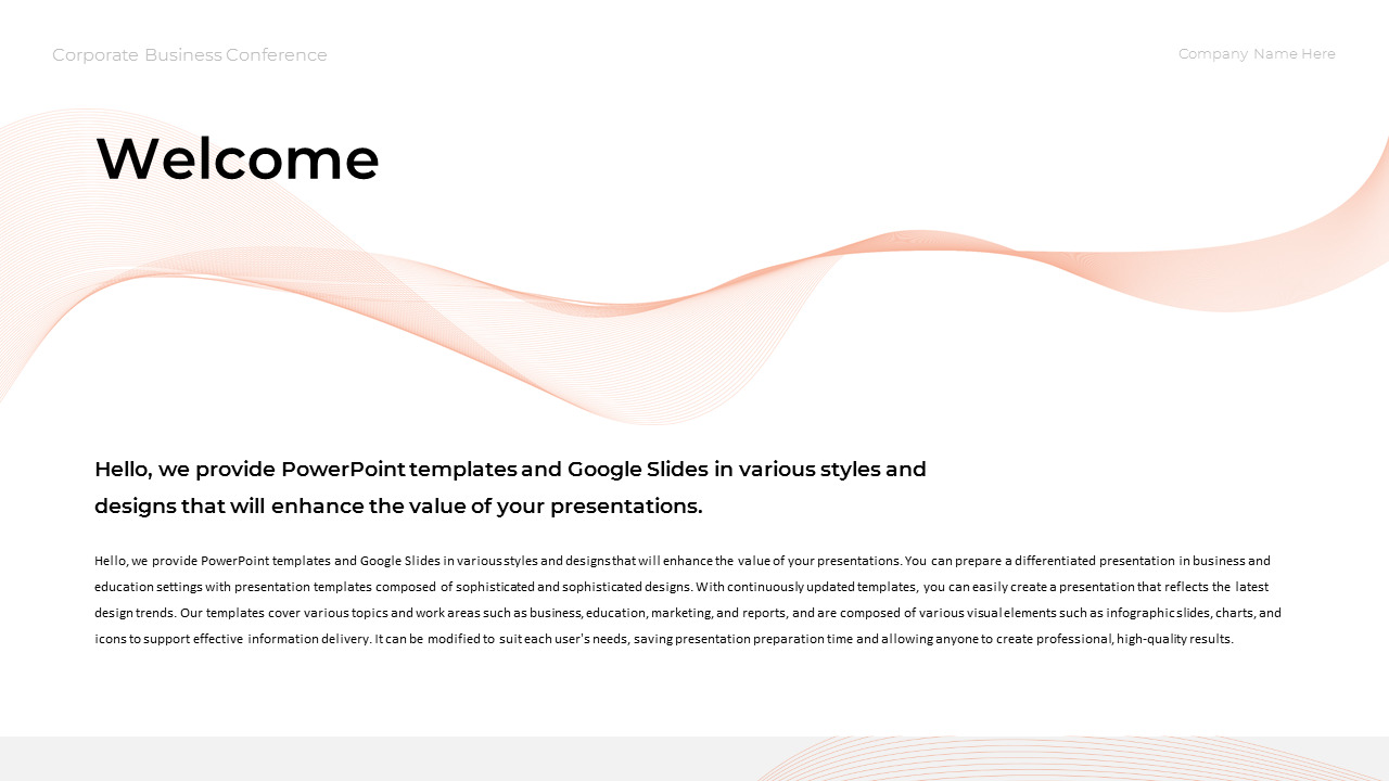 Corporate Business Conference google slides design